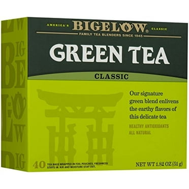 Bigelow Classic Green Tea Bags, 40-Count Boxes (Pack of 6), Caffeinated ...