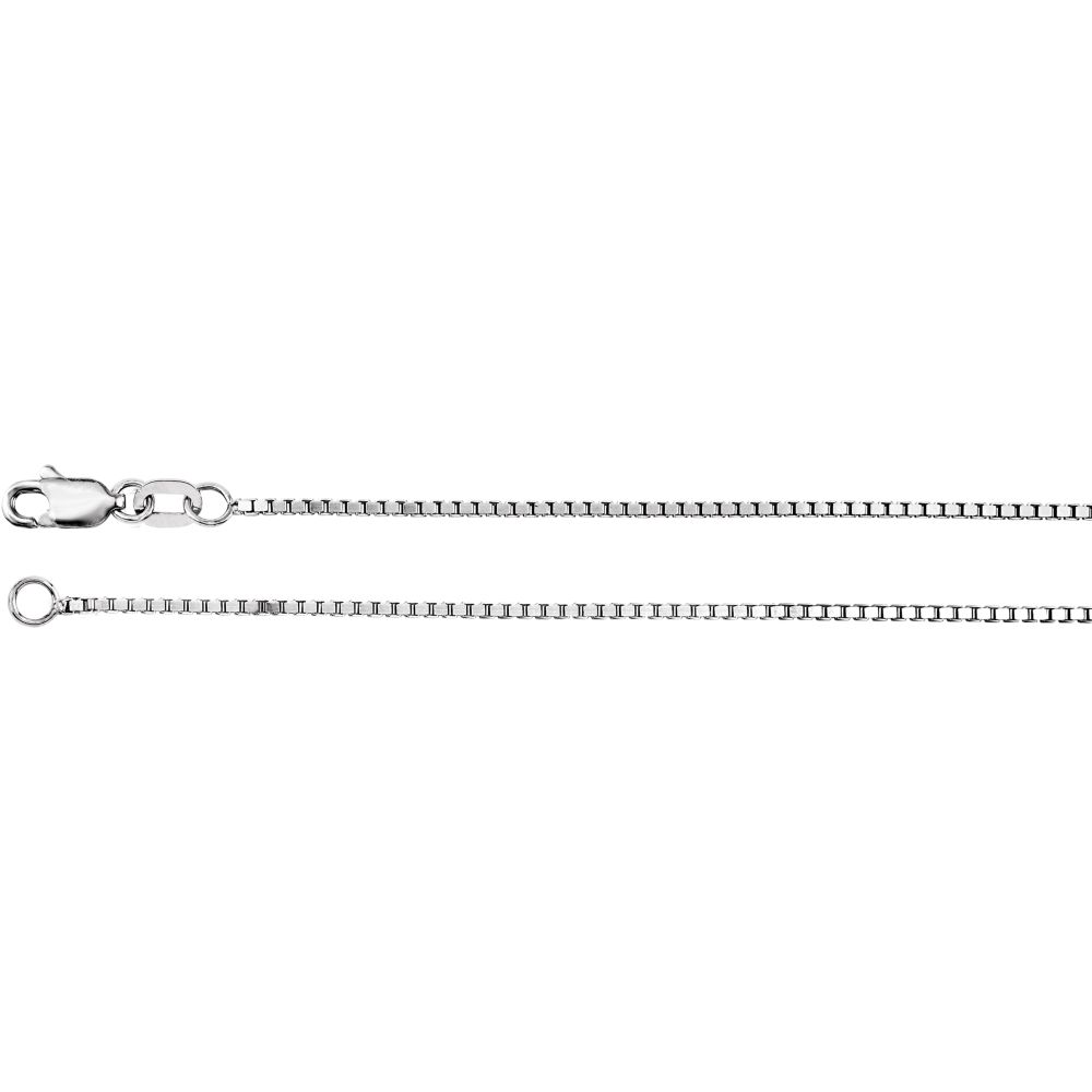 925 Sterling Silver 1mm Necklace 24 Inch Box Chain With Lobster Clasp ...