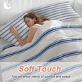 Blue Strips Bedding Duvet Cover Set Full Size 4 Pieces, Classic Pink ...