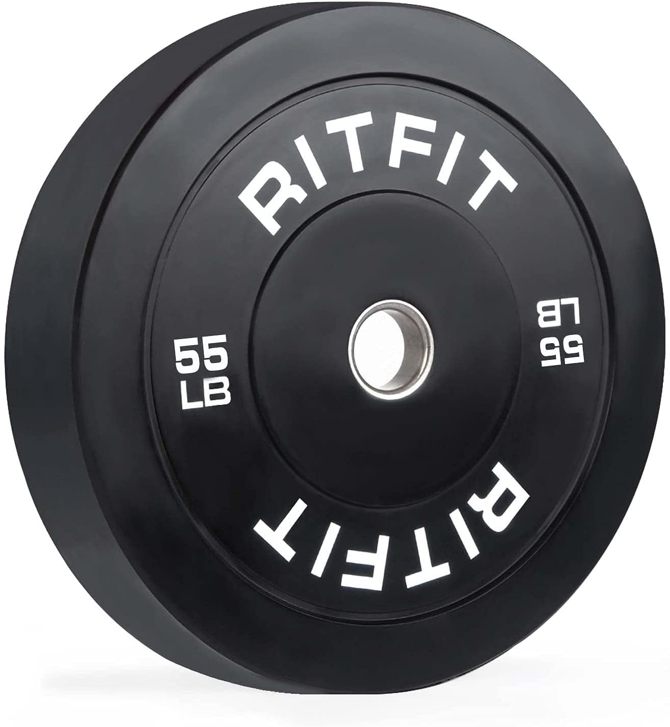 RitFit 55lb Olympic Weight Plate, 2 inch Bumper Plates With Steel ...