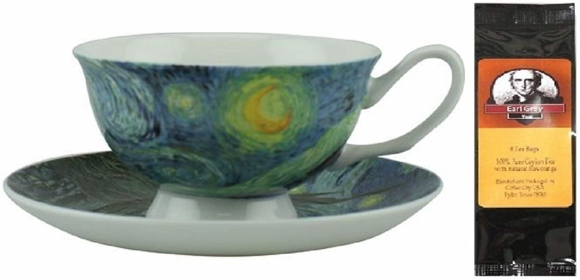 Drink & Barware Van Gogh Art Tea Cup with Saucer & Spoon Housewarming ...