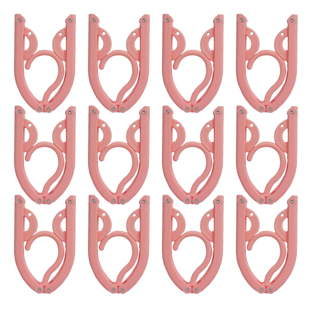 12 Pcs Folding Travel Hangers Collapsible Coat Hanger Travel Drying ...