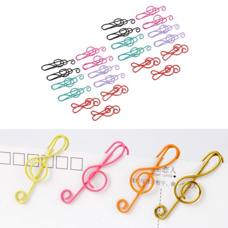 40 Pieces Paper Clips Mixed Musical Symbols Metal Bookmarks Office ...