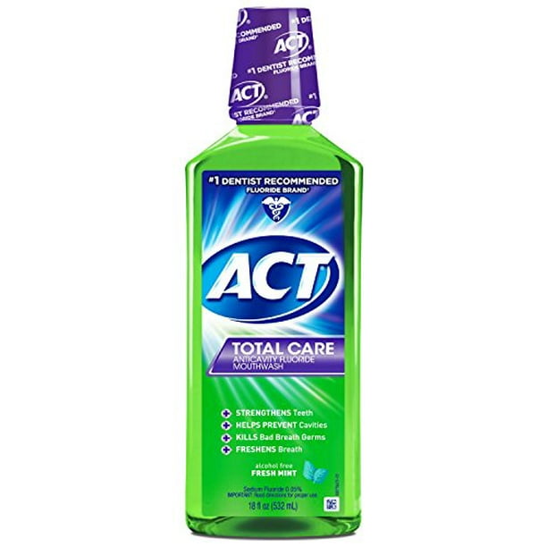 ACT Total CARE Anticavity Fluoride Rinse Fresh Mint 18 oz Each ...