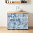 Blue Coastal Cabinet Curtain, Nautical Starfish Seahorse Coral Summer ...