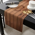 Brown Wooden Grain Table Runner 120 Inches Long - Farmhouse Country ...
