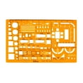 1:50 Scale Templates Ruler Orange Layout Shapes Stencil for Furniture ...