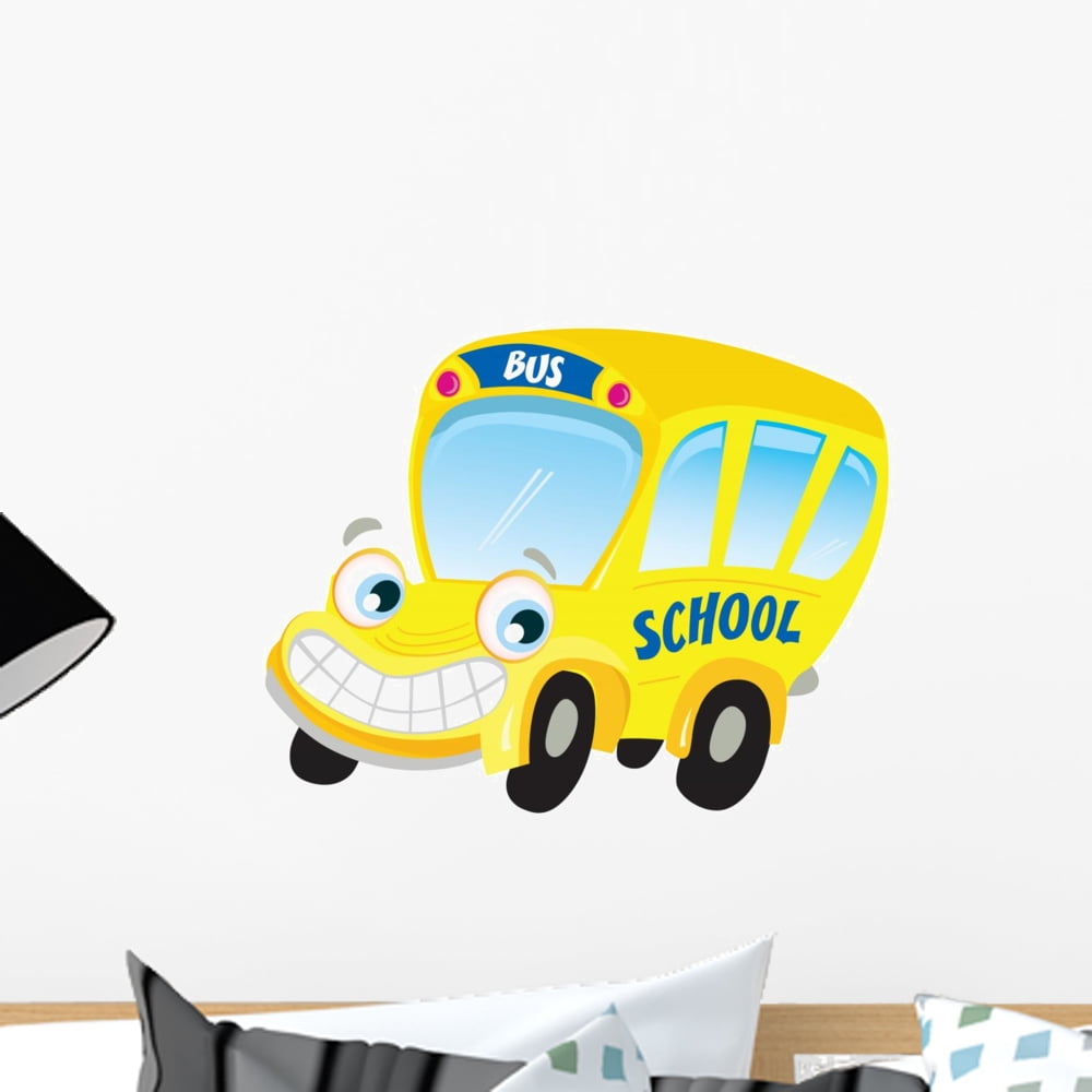 Yellow School Bus Vector Wall Decal Mural by Wallmonkeys Peel and Stick ...