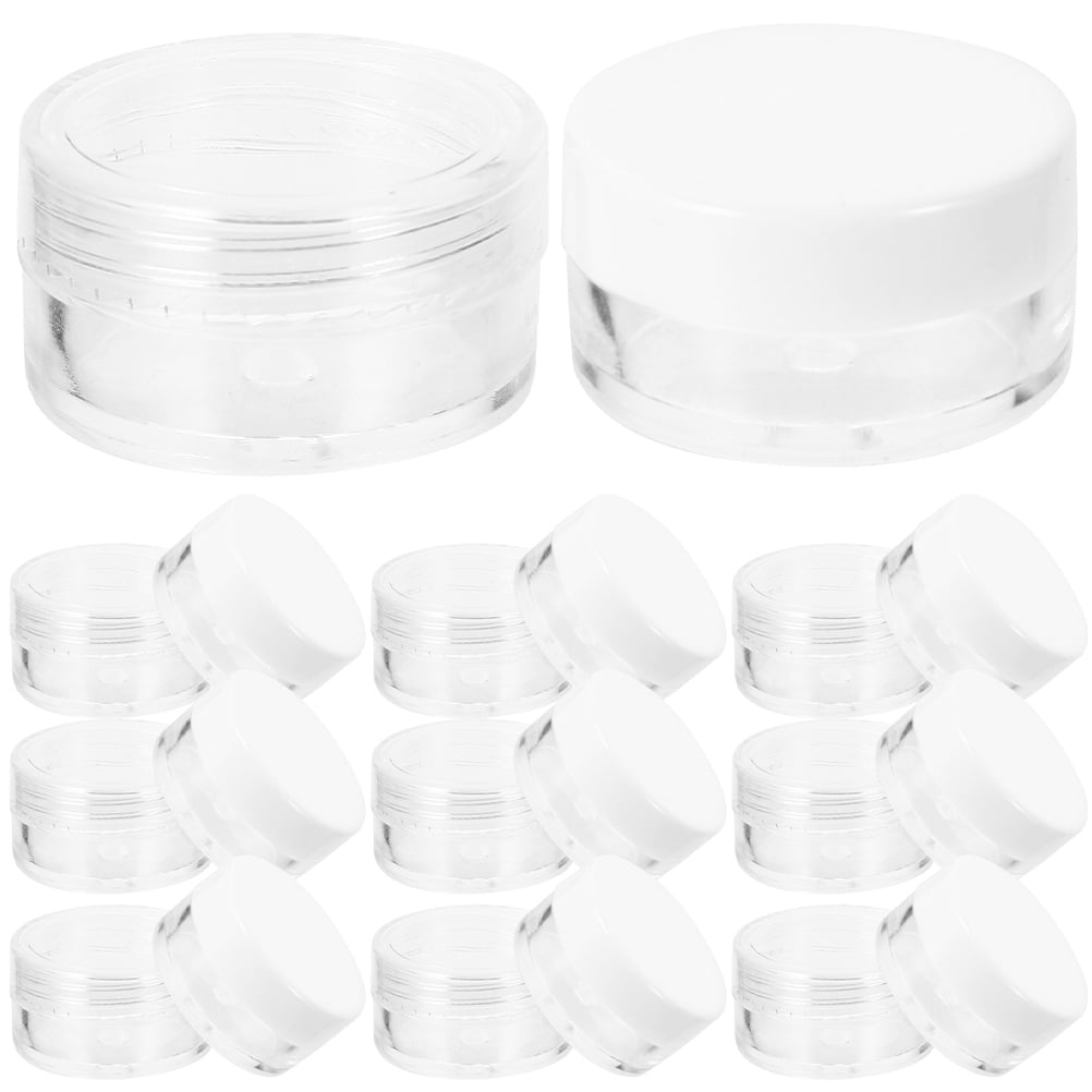 24pcs Empty Plastic Lidded Cream Jars Empty Facial Cream Dispenser ...