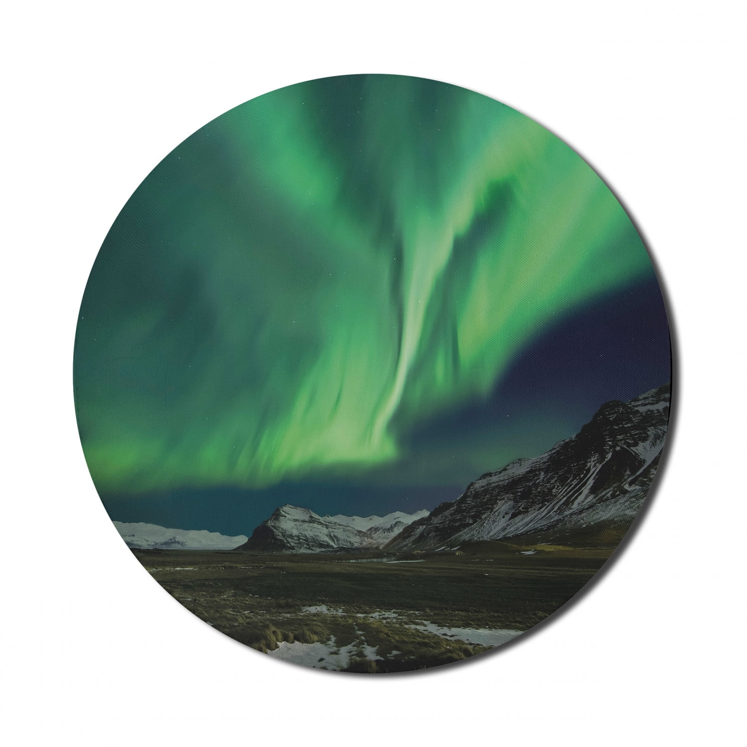 Aurora Borealis Mouse Pad for Computers, Aurora Polaris Above Mountains ...