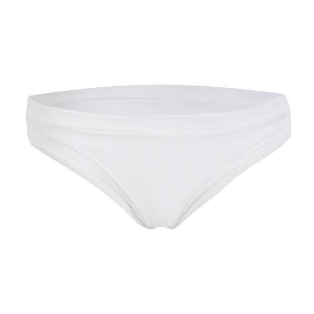 Qiylii Women Sexy Triangle Bikini Bottom Low Waist Solid Swim Trunks V ...