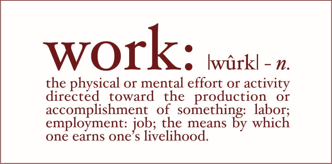 Work Definition Vinyl Decal - Medium - Dark Red - Walmart.com