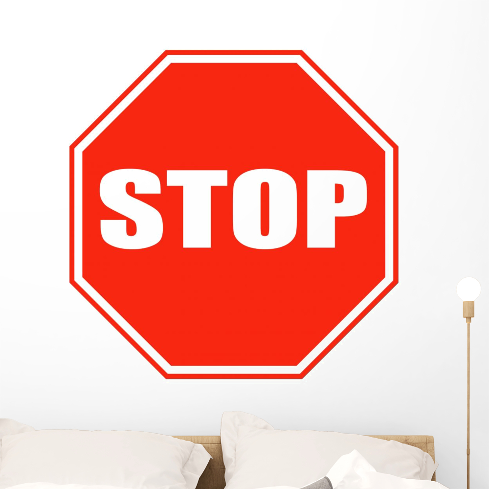 Stop Sign Wall Decal by Wallmonkeys Peel and Stick Graphic (36 in H x ...