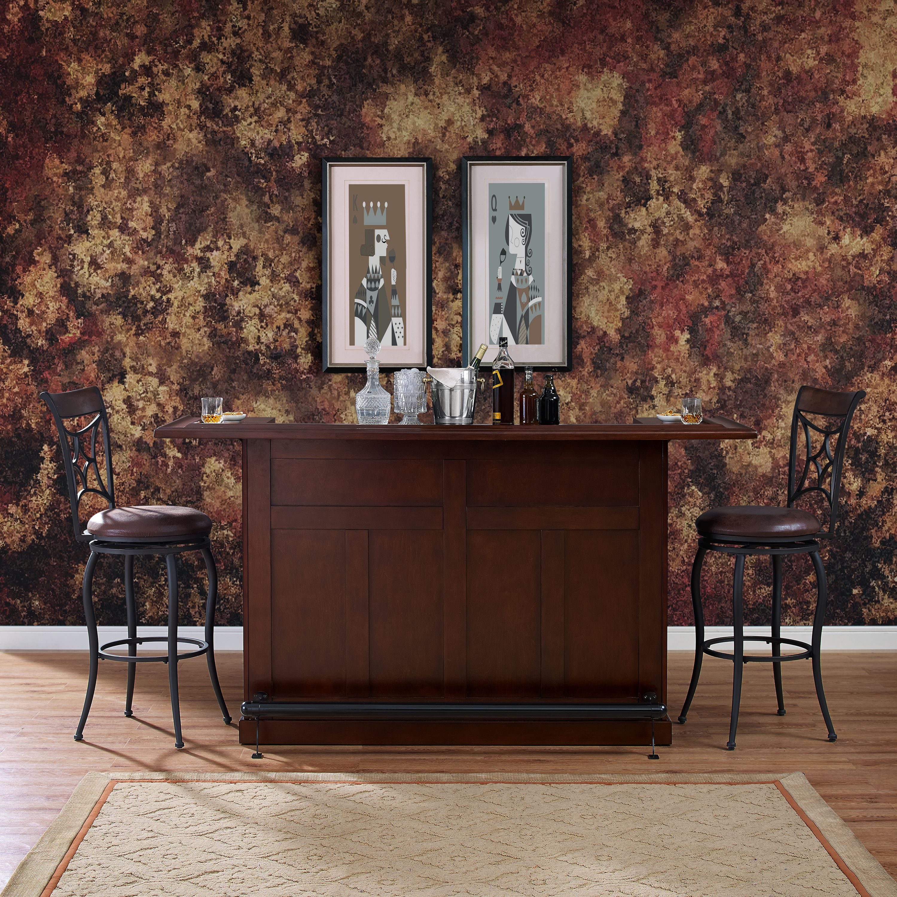 REYNOLDS BAR IN RUSTIC MAHOGANY - Walmart.com