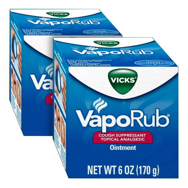 Vicks Vaporub Cough Suppressant Chest Rub Ointment, Original, 6 oz ...