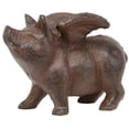 Cast Iron Small Whimsical Flying Pig Angel Decorative Statue Desk ...