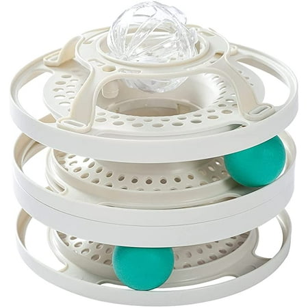 cat toy cat track toy, 3 tier circular track with moving ball and ...