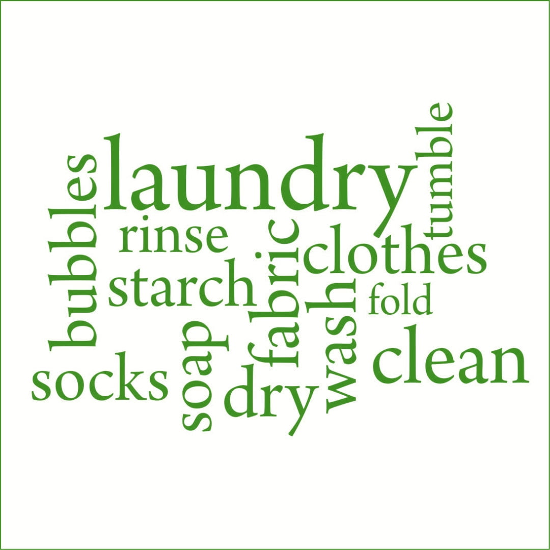 Laundry Word Jumble Vinyl Decal - Small - Grass - Walmart.com