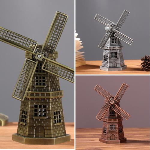 Zhaomeidaxi Windmill Model Rotatable Vintage Style Antique Bronze Metal ...