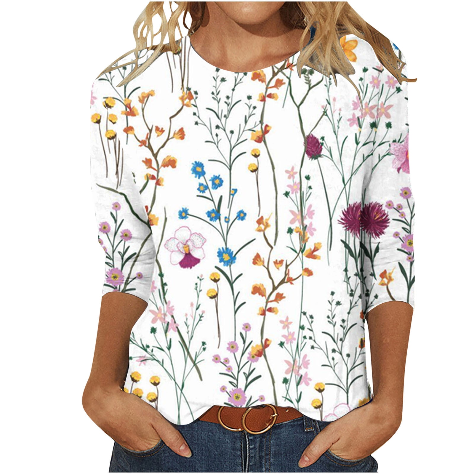 Click here for Pisexur Womens Plus Size Tops Fashion 3/4 Shirts F... prices