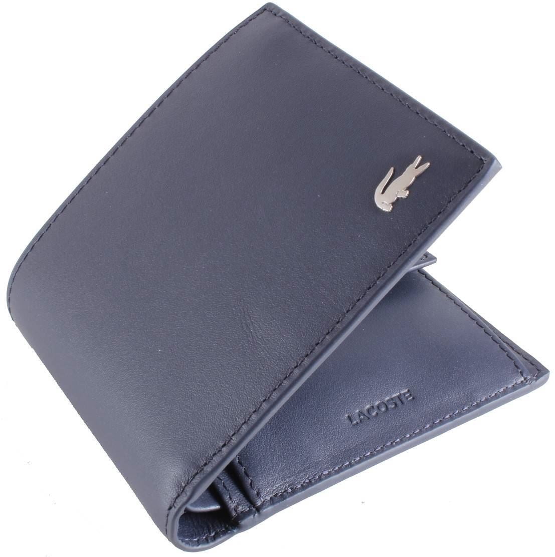 Lacoste Large Billfold and Coin Wallet - Peacoat Navy - Walmart.com