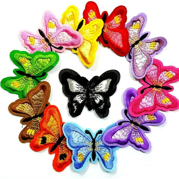 Paquete de 11 parches termoadhesivos con apliques de mariposas para ...