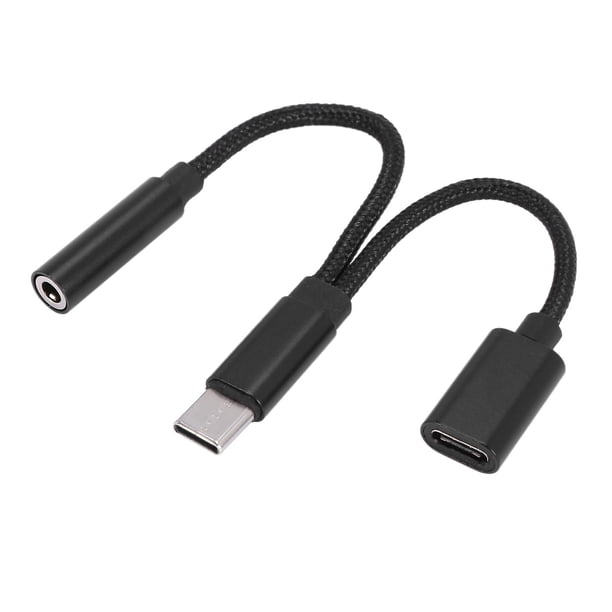 Adaptador de auriculares 2 en 1 tipo C Convertidor de carga de audio ...