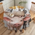 Farm Animal Round Tablecloth 54 inches Pig Sheep Cow Chicken ...