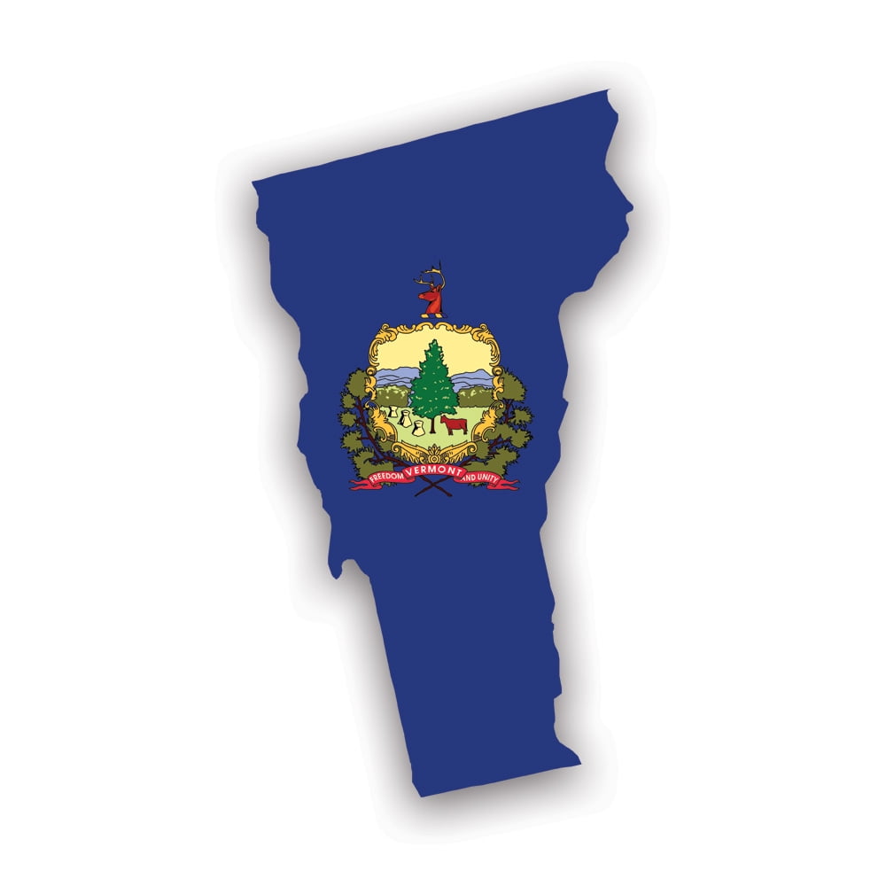Vermont State Shaped Flag Sticker Decal - Self Adhesive Vinyl ...