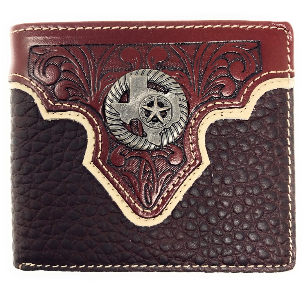 Premium Genuine Leather Tooled Men's Short Bifold Wallet, premium ...