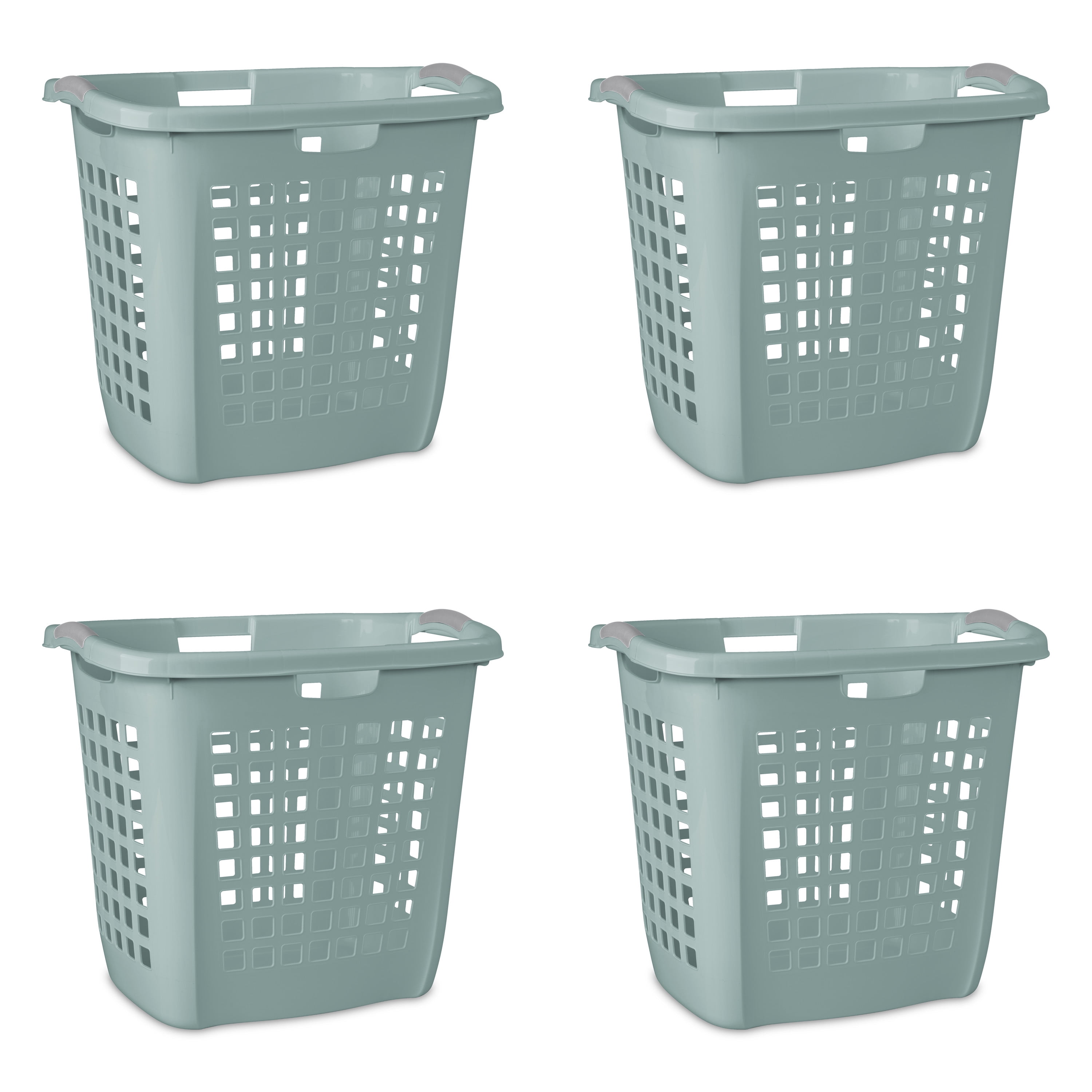 Sterilite Plastic Ultra™ Easy Carry Laundry Hamper, 4 Pack, Aqua Slate ...