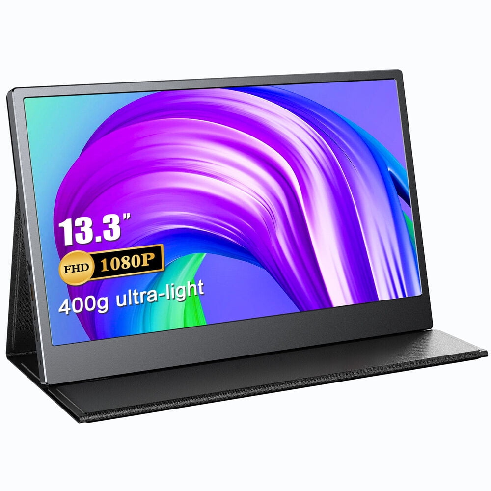 13.3" FHD Portable Monitor IPS Screen Display HDMI USB-C Travel Monitor ...