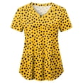 COMVALUE Scrubs Women Short Sleeve Size V-Neck Printed Scrub Top ...