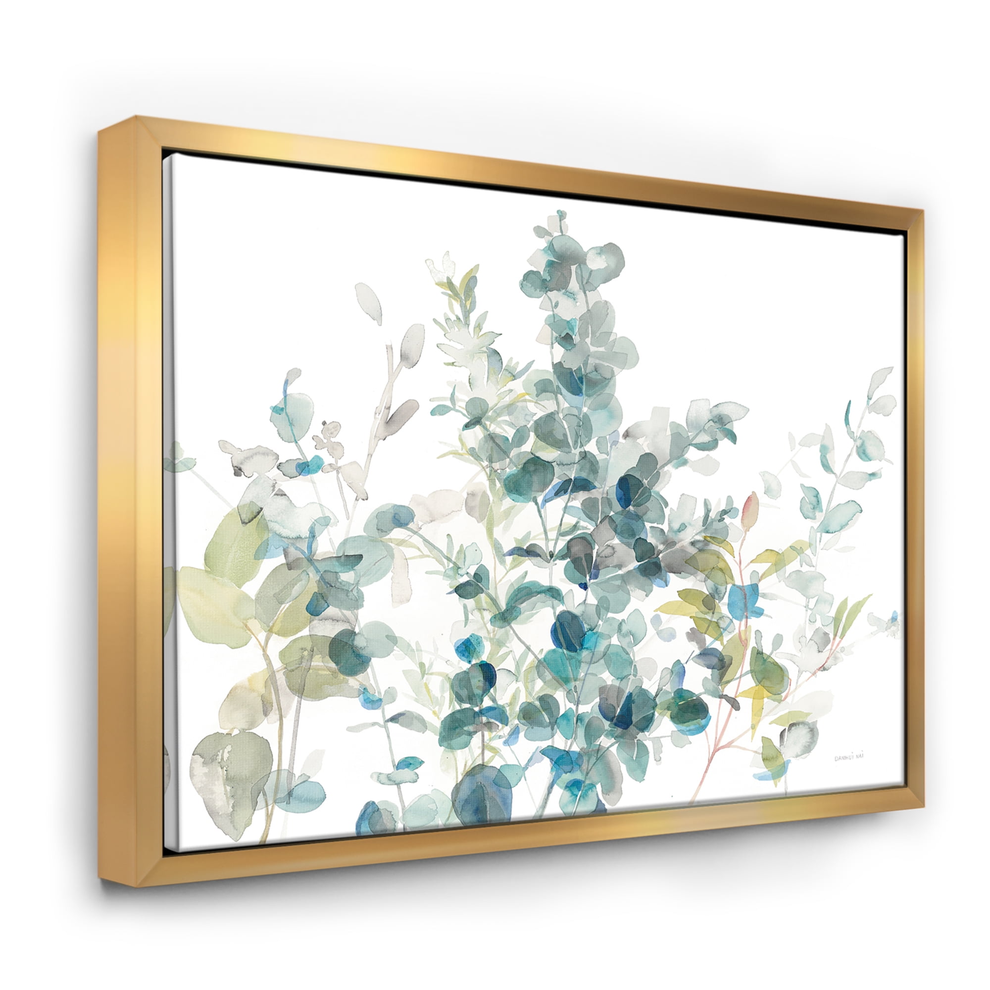 Designart ' Eucalyptus Natural Element ' Farmhouse Framed Canvas ...
