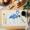 Blue Flamingo Placemats Set of 8 Sage Green Polka Dots Tropical Modern ...