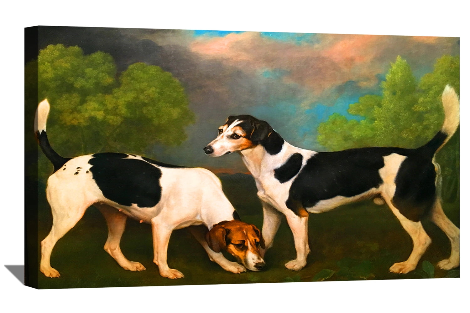 George Stubbs Paintings Sporting Art Print A Couple Of Foxhounds Canvas ...