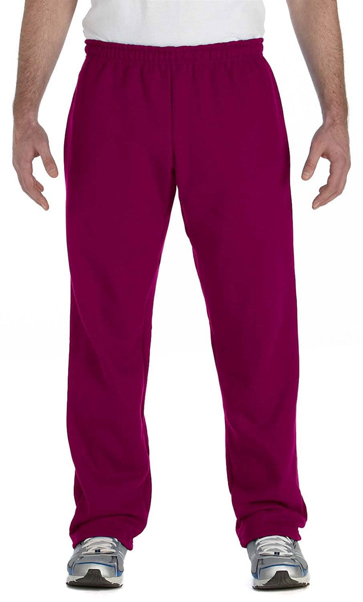 Gildan G184 Men's Open-Bottom Sweatpants -Maroon-Medium - Walmart.com
