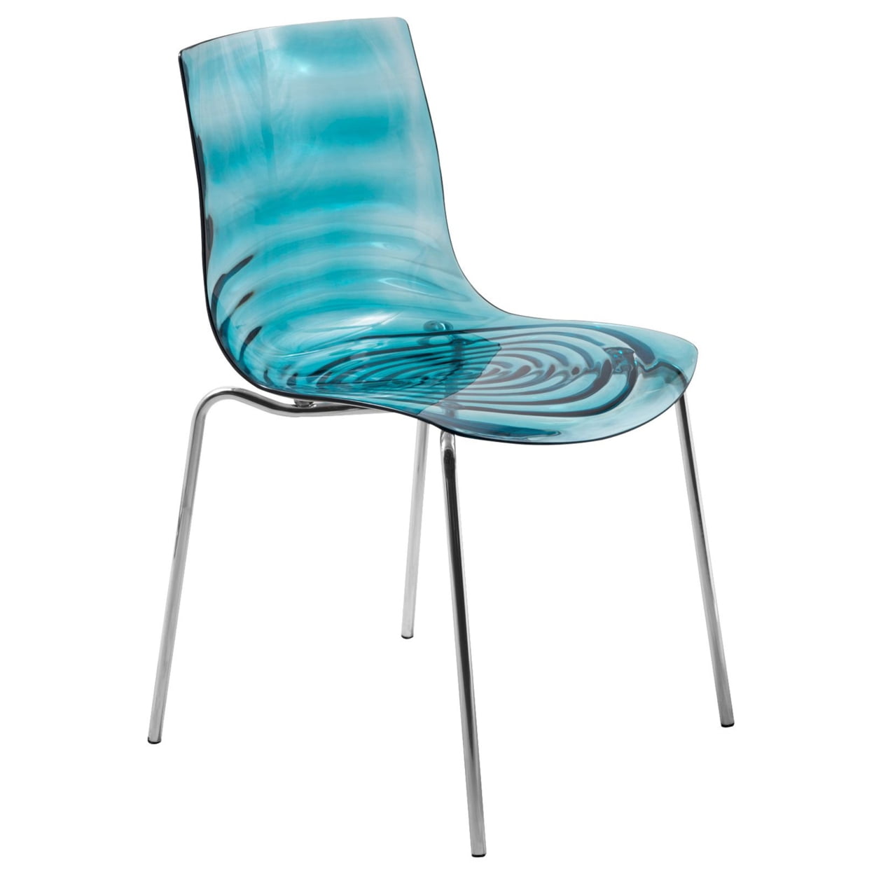 Astor Water Ripple Design Dining Chair - Transparent Blue - Walmart.com
