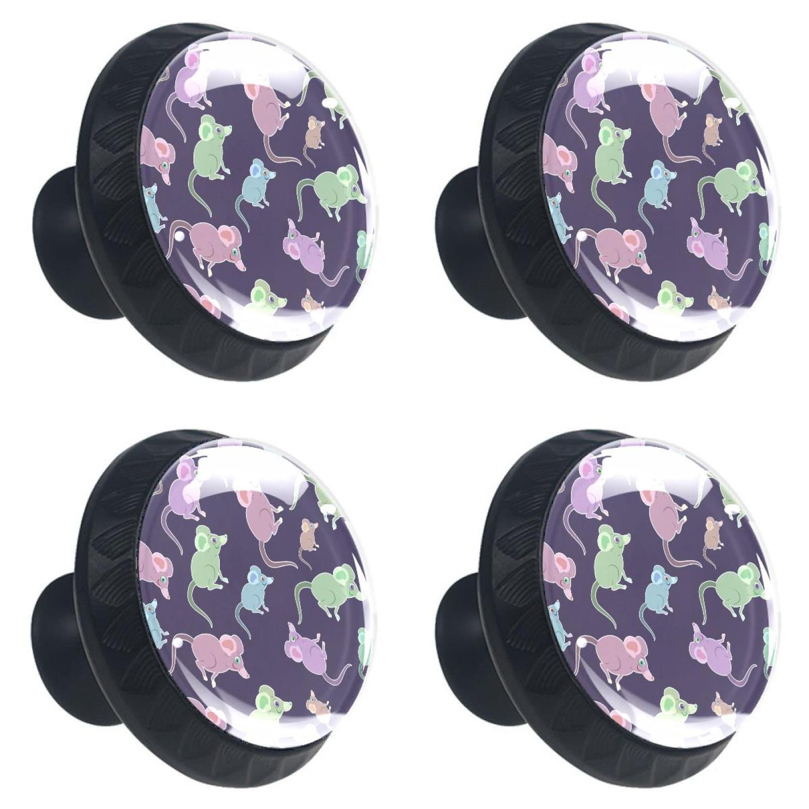 4 Pcs Purple Green Blue Mice Knobs for Kitchen Cabinet Cupboard Dresser ...