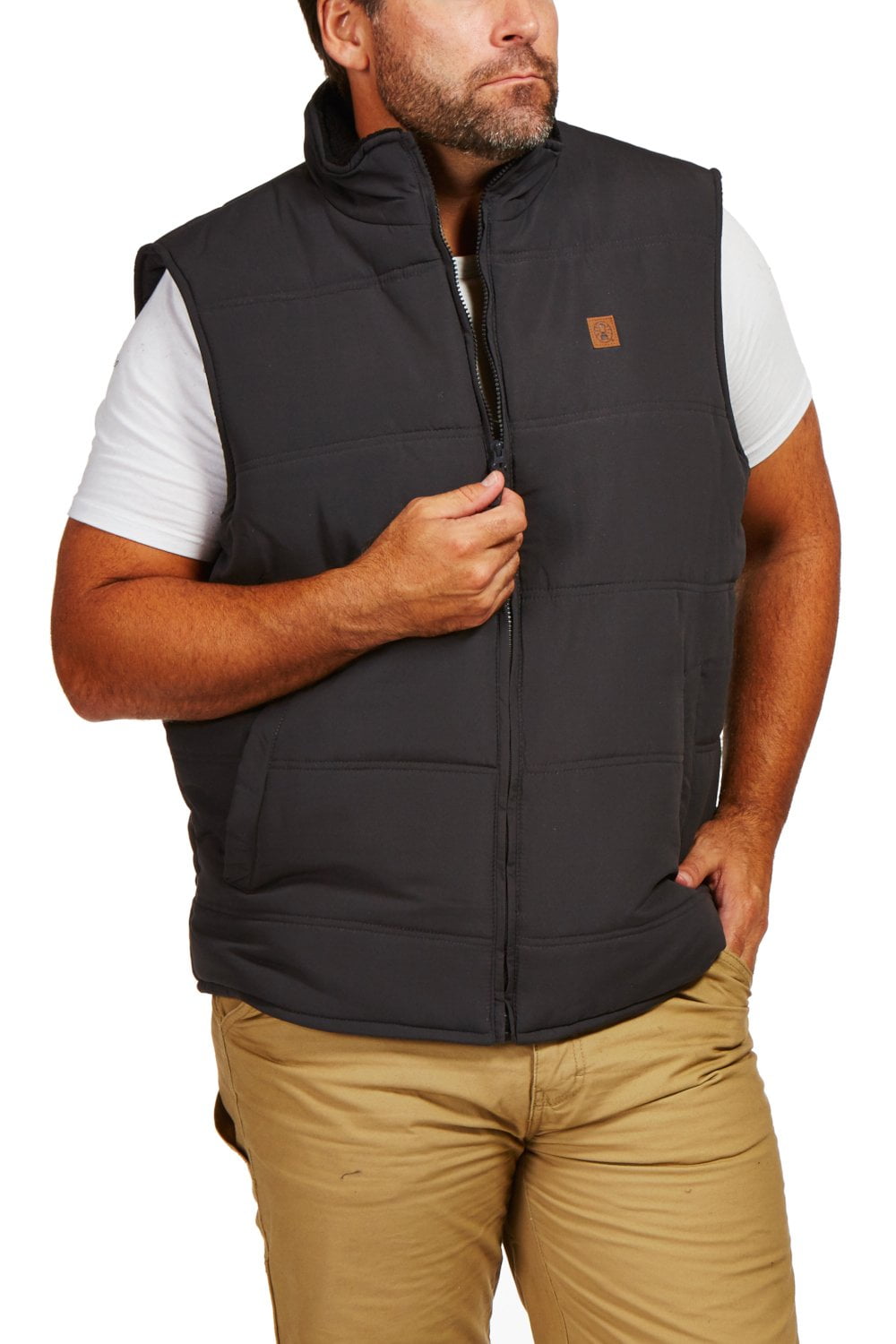 Coleman Microfiber Quilted Puffer Vest With Sherpa Collar (Medium ...