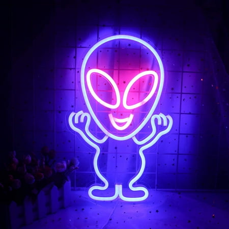 Alien Neon Lights Lager LED Alien Neon Signs (15.7"x10") with USB ...