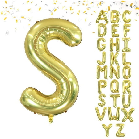 40" Oversized Letter Balloon Gold Big Alphabet Large Helium Balloon ...