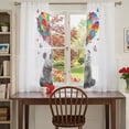 Abstract Panda Sheer Curtains for Living Room Bedroom, Colored Heart ...