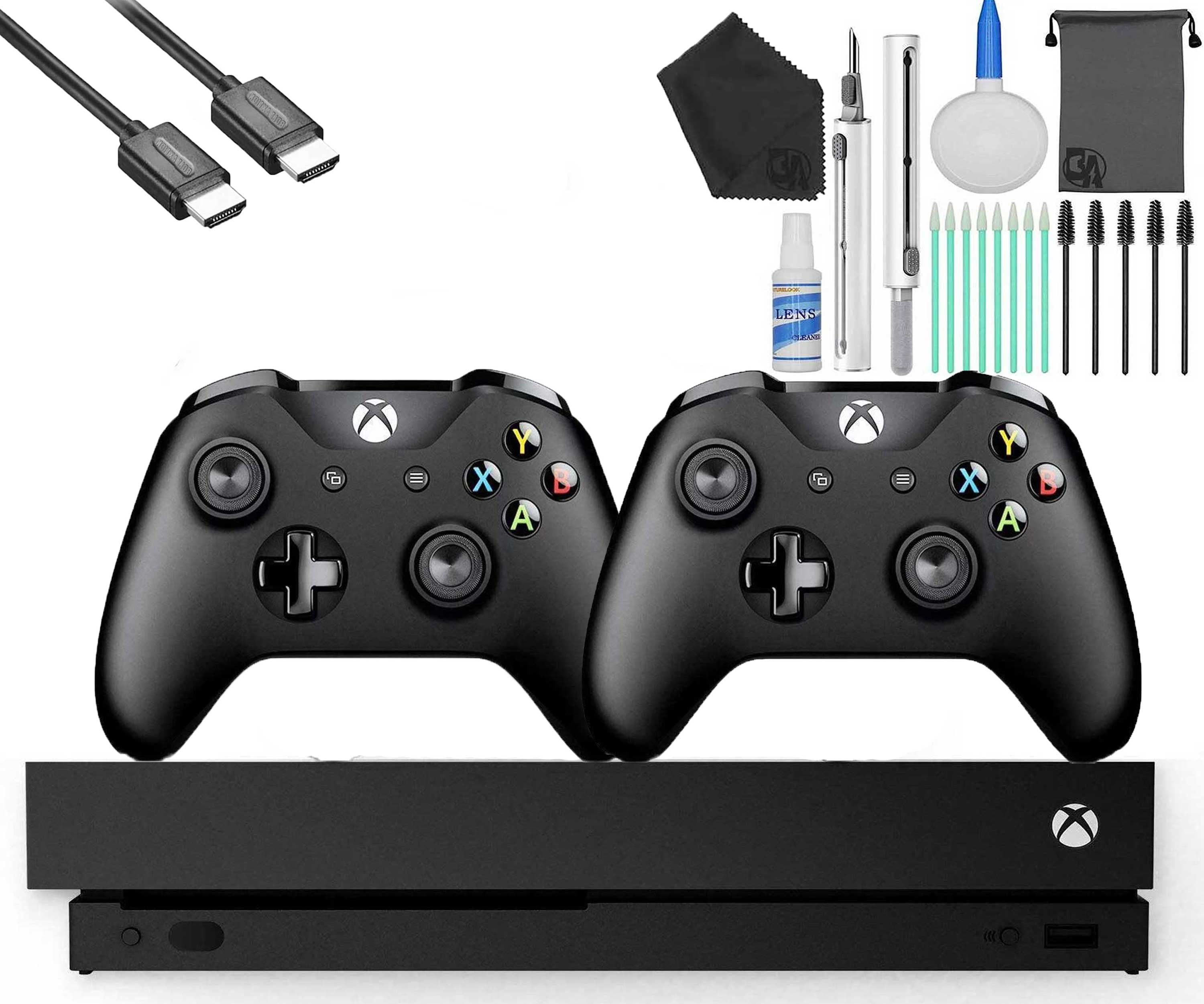 Microsoft Xbox One X 1TB Gaming Console Black with 2 Controller HDMI ...