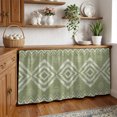 Art Country Cabinet Curtains 32" W x 55" L Retro Sage Green Geometric ...