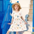 Daisy Chicken Short Sleeve Dress A-Line Cute Midi Casual Sundress 2-8 ...