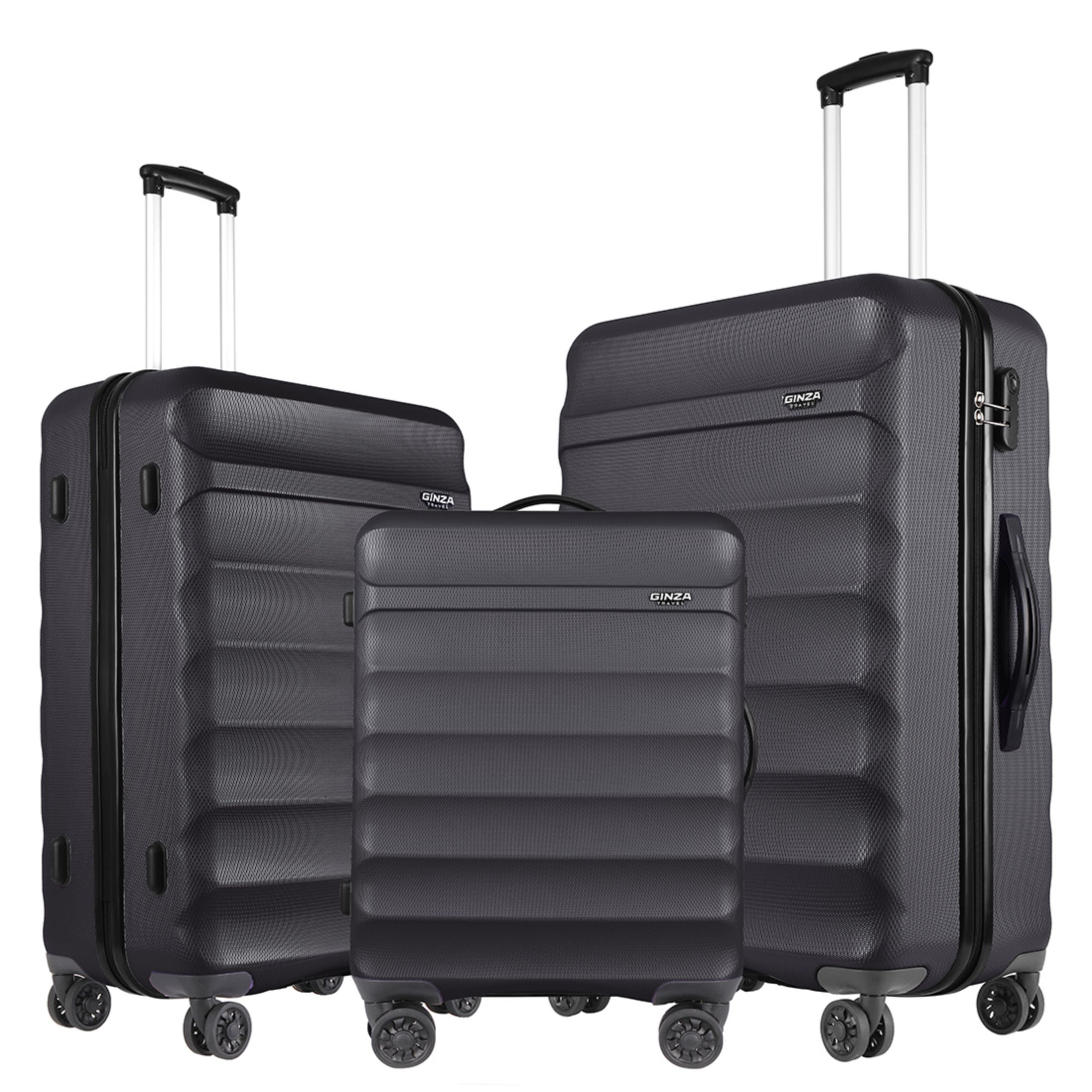 Ginza Travel 3 Piece Luggage Sets Hard Shell Suitcase Set with Spinner ...