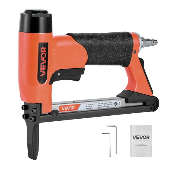 VEVOR Pneumatic Staple Gun, 22 Gauge Long-Nose Upholstery Stapler for ...