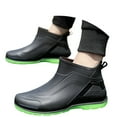 AUDeals Men's Short Tube Rain Boots Waterproof Non Slip Lightweight ...