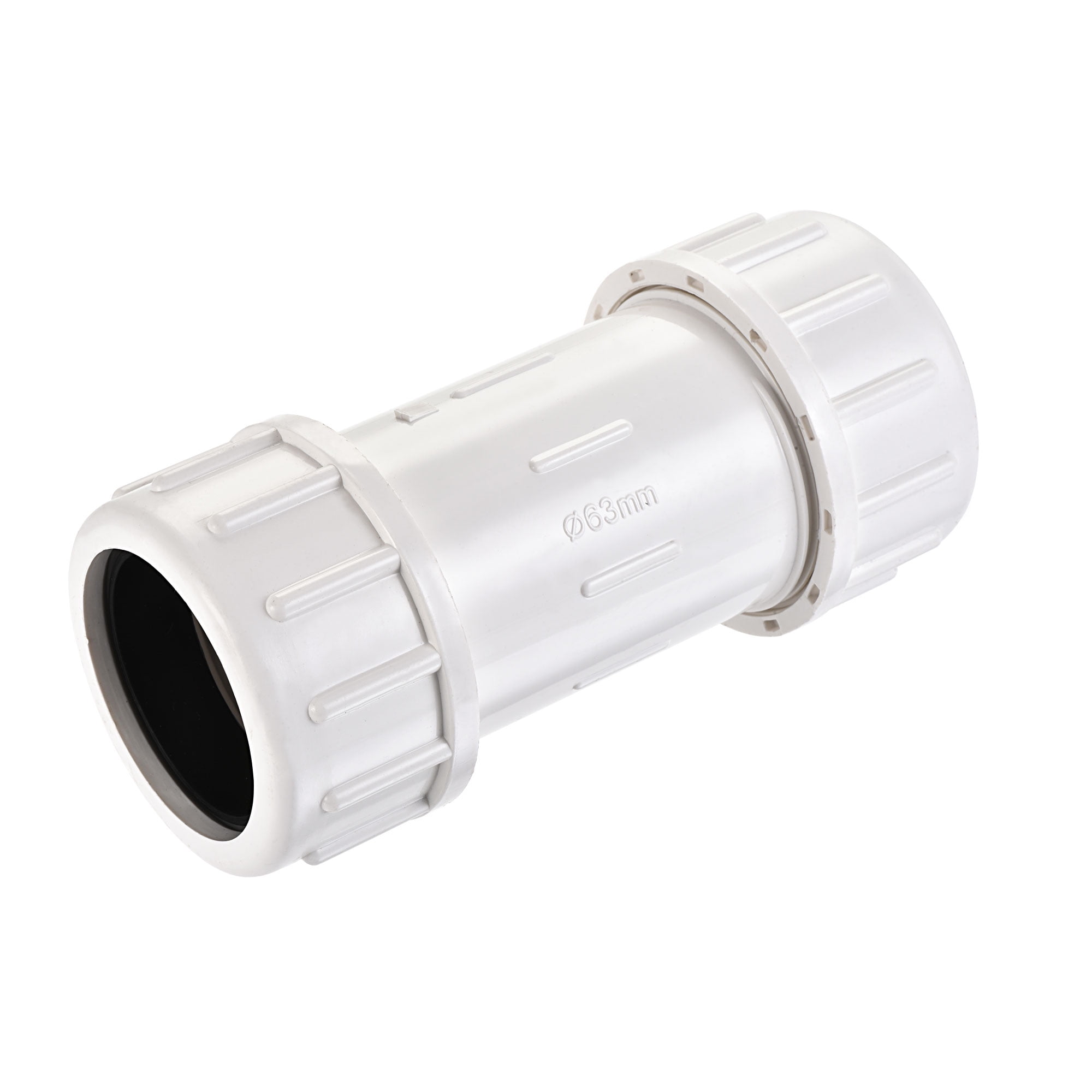Uxcell PVC Compression Plumbing Coupling Straight Pipe Fitting 63mm ...